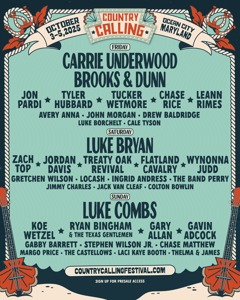 Carrie Underwood, Luke Bryan, Luke Combs lead Country Calling 2025 ...