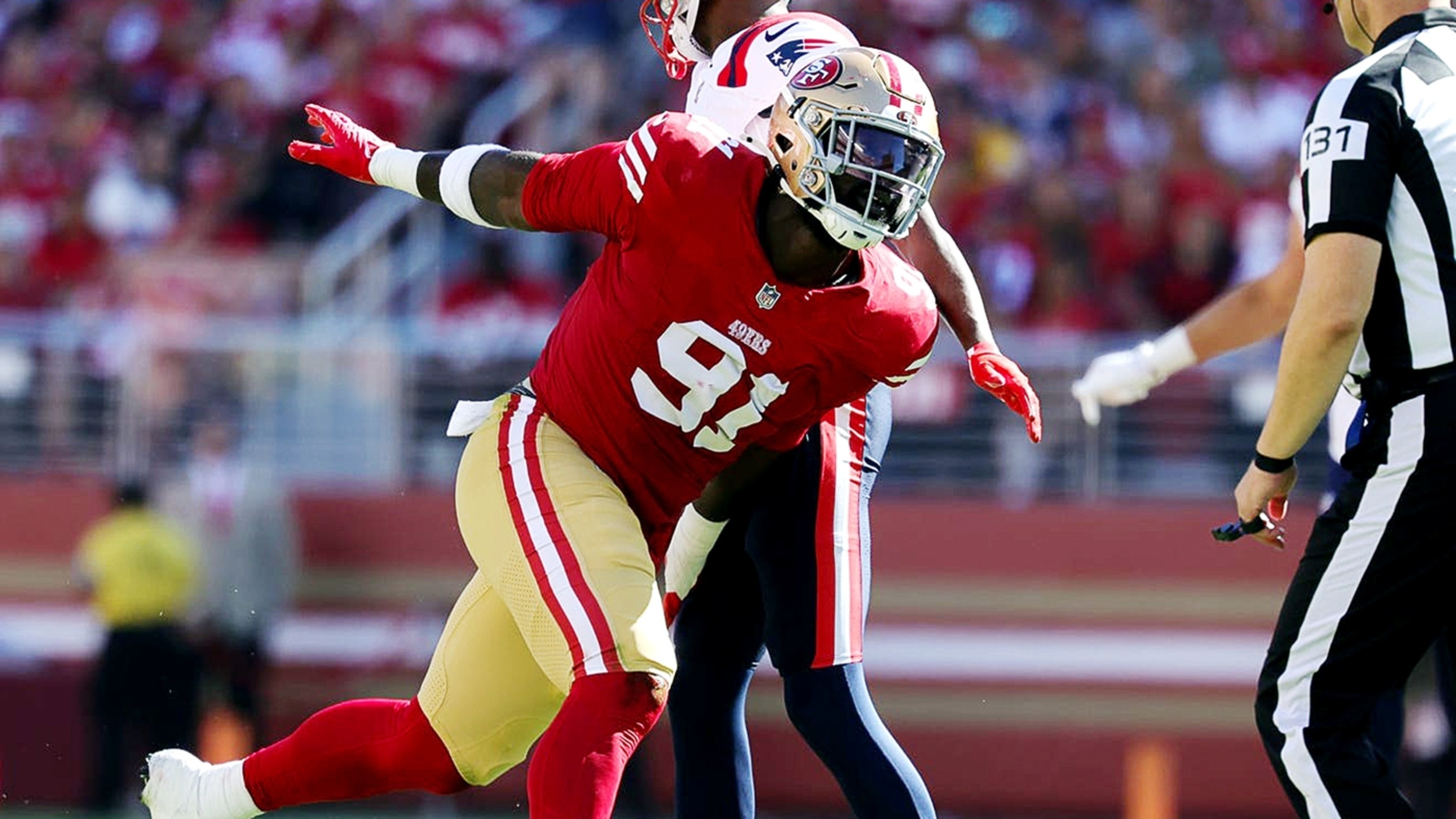 DE Sam Okuayinonu signs one-year exclusive rights contract with 49ers