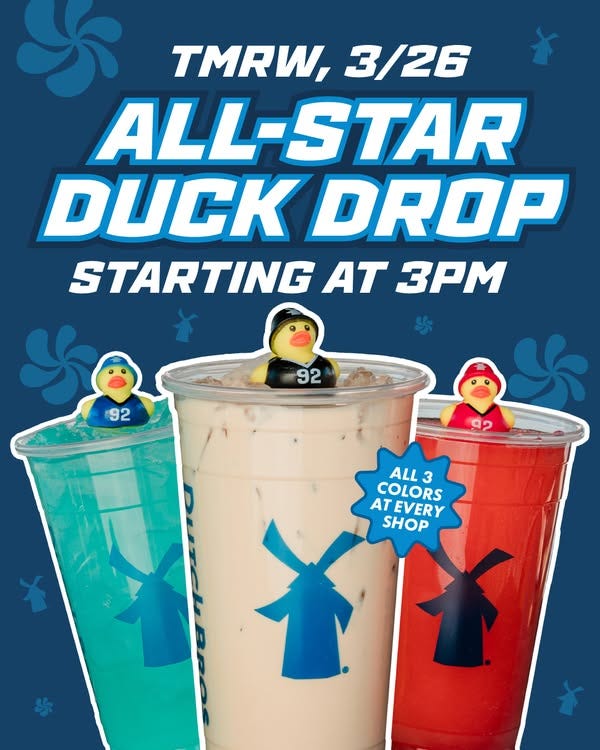 Dutch Bros is offering free mini-rubber ducks on Wednesday. Here's why ...