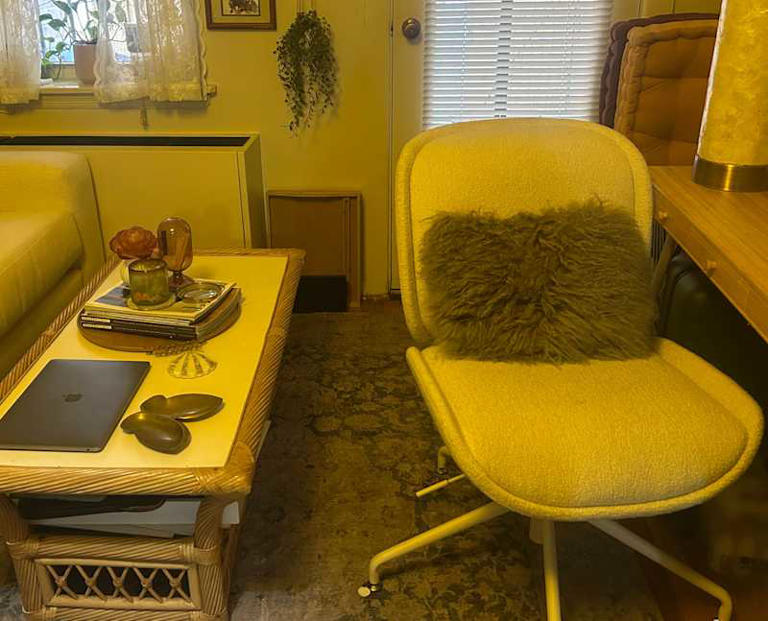 This Bouclé Gem Transformed My Tiny Studio into a Cozy Dream