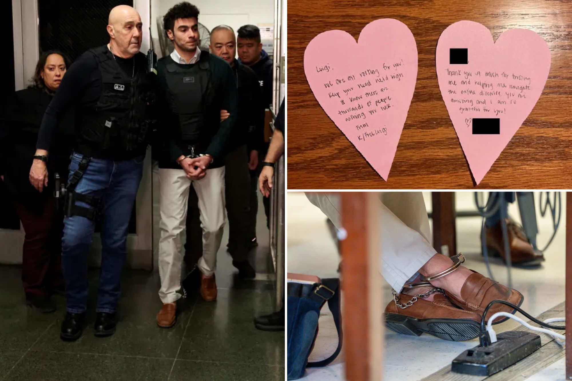 Luigi Mangione fan snuck secret heart-shaped note to him in pair of ...