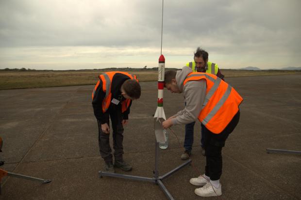 Students launch rockets and eggs in competition