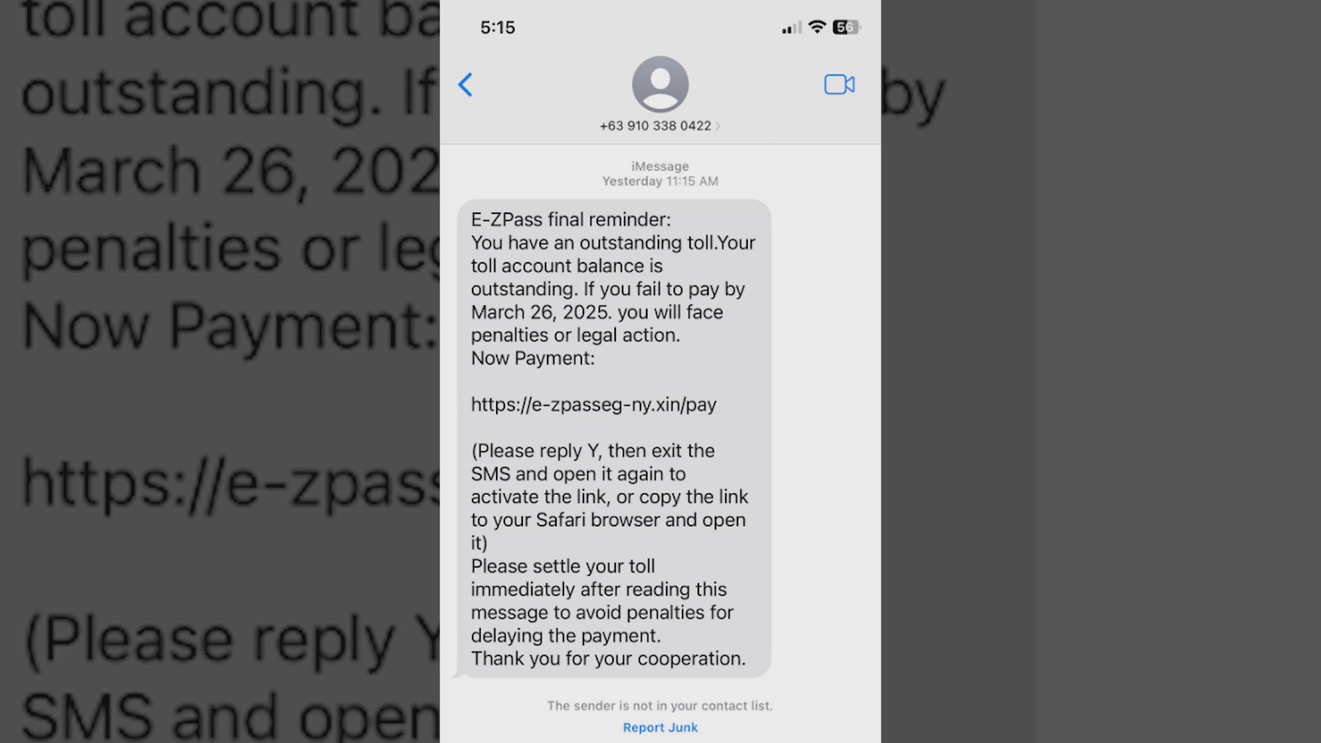 E-Z Pass scam text targeting drivers in the Four States