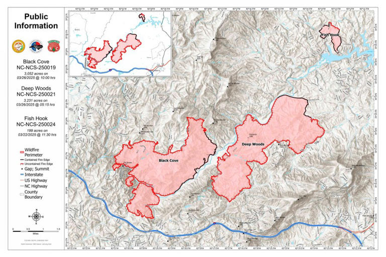 List: Wildfires burning in western North Carolina, upstate South Carolina