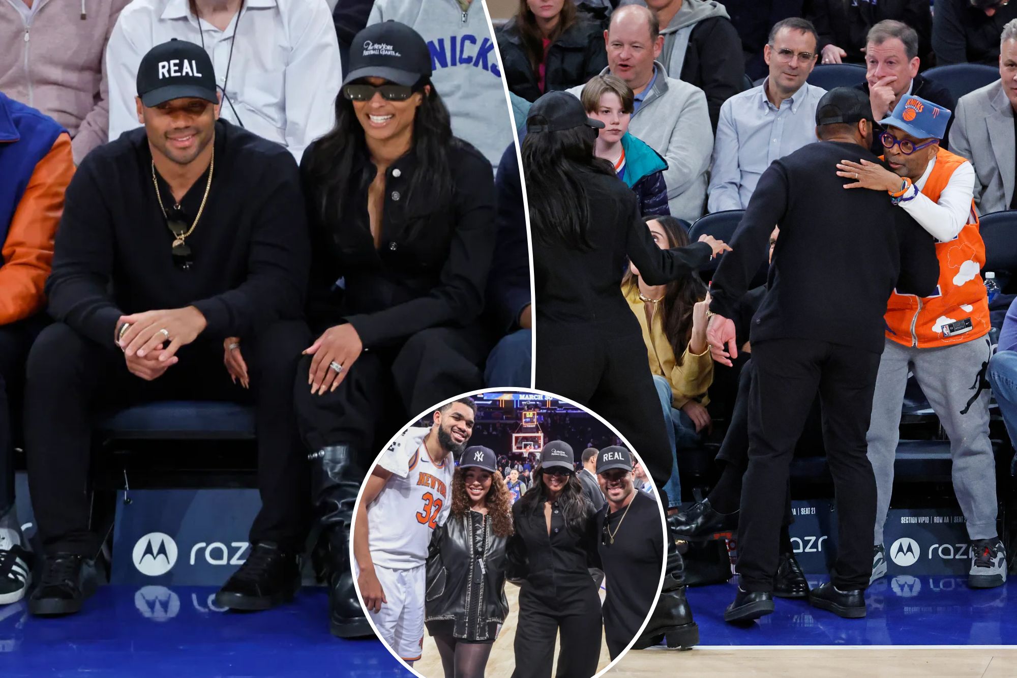 Russell Wilson, Ciara take in Knicks game along celebrity row next to ...