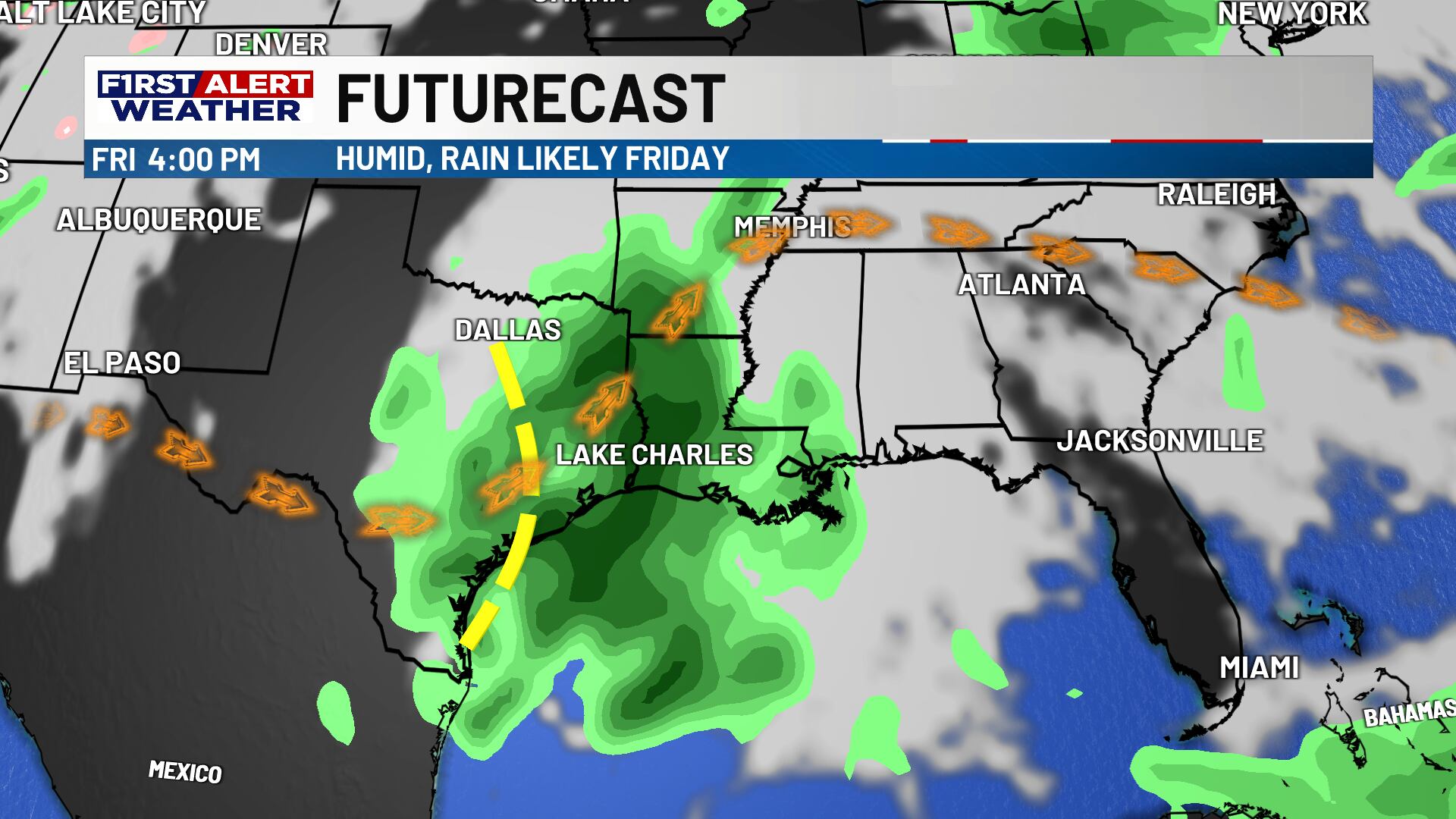 FIRST ALERT FORECAST: Cloudy and warm Thursday, rain becomes more ...