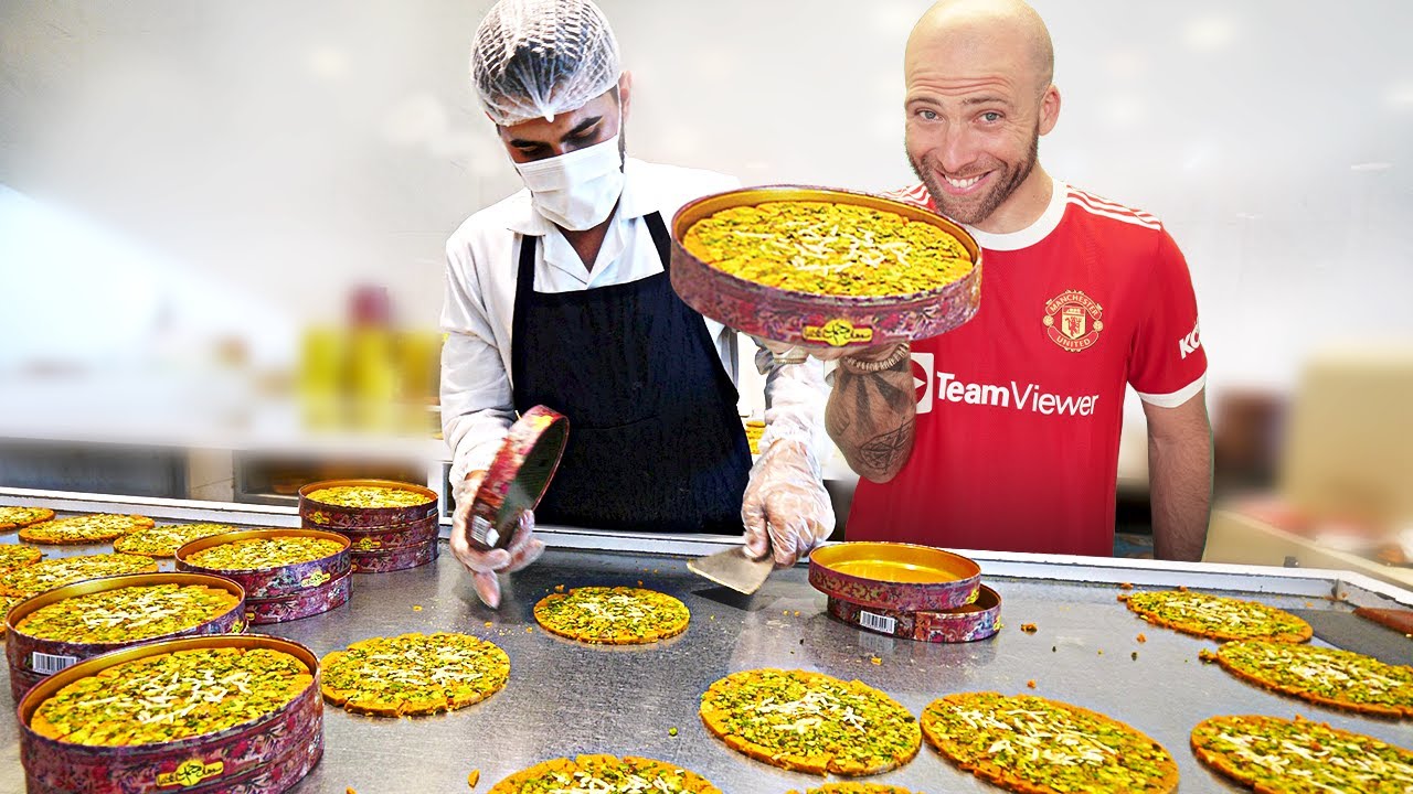 Sweet Iranian Desserts In Qom, Iran!! Traditional Sohan Persian Saffron ...