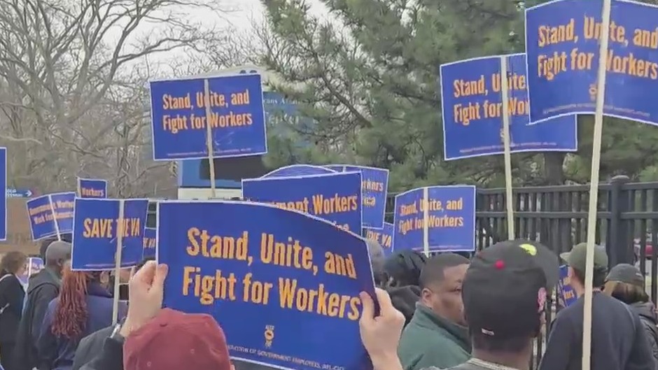 Federal workers, veterans rally against VA job cuts in Brooklyn