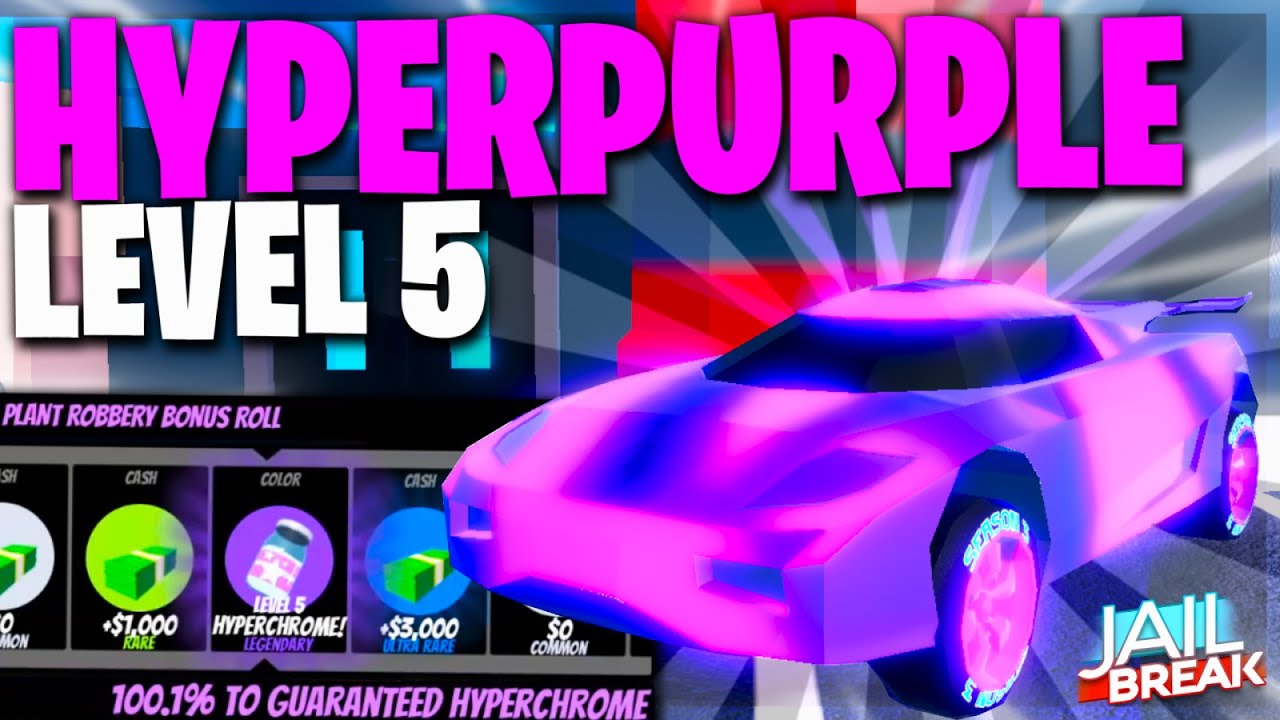 100.1% Guaranteed LEVEL 5 PURPLE Hyperchrome in Roblox Jailbreak