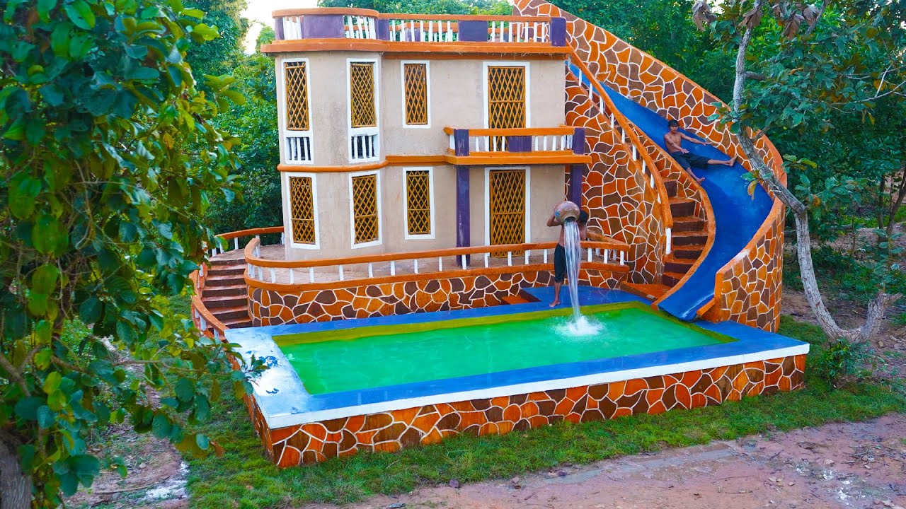 Creating a Modern Water Slide Park with Underground & Open-Air Pools