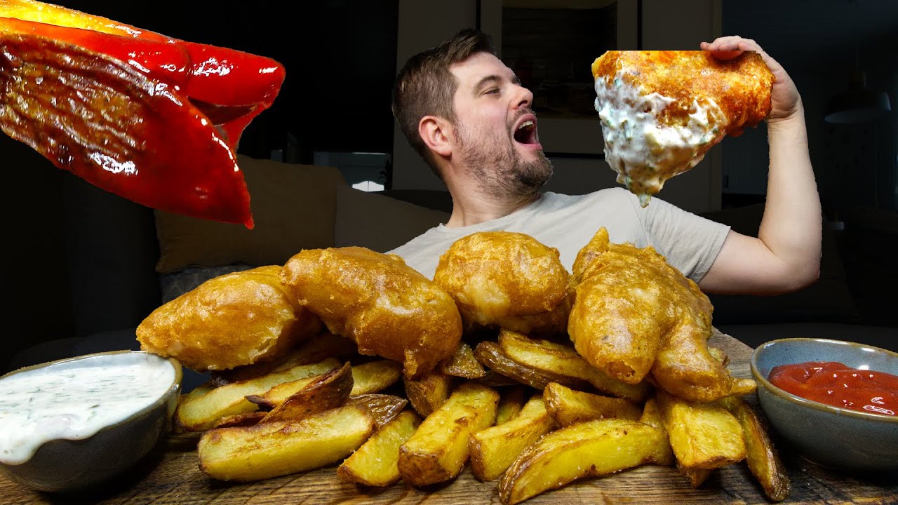 ASMR Fish and Chips Mukbang ¦ DAVE KAY ASMR