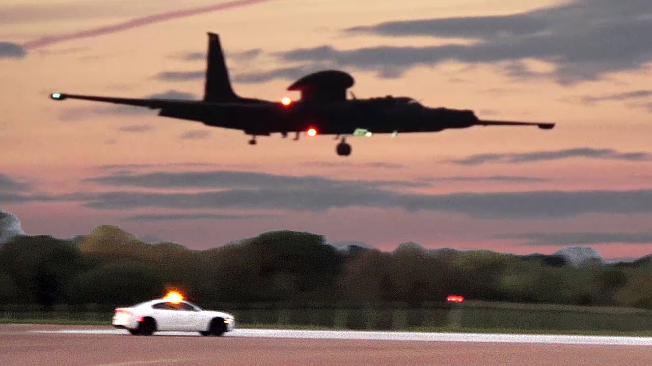 Mission Lockheed U-2S 'Dragon Lady' Lands at Sunset RAF Fairford UK