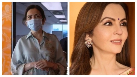Nita Ambani in a simple floral shirt and matching pants aces casual ...