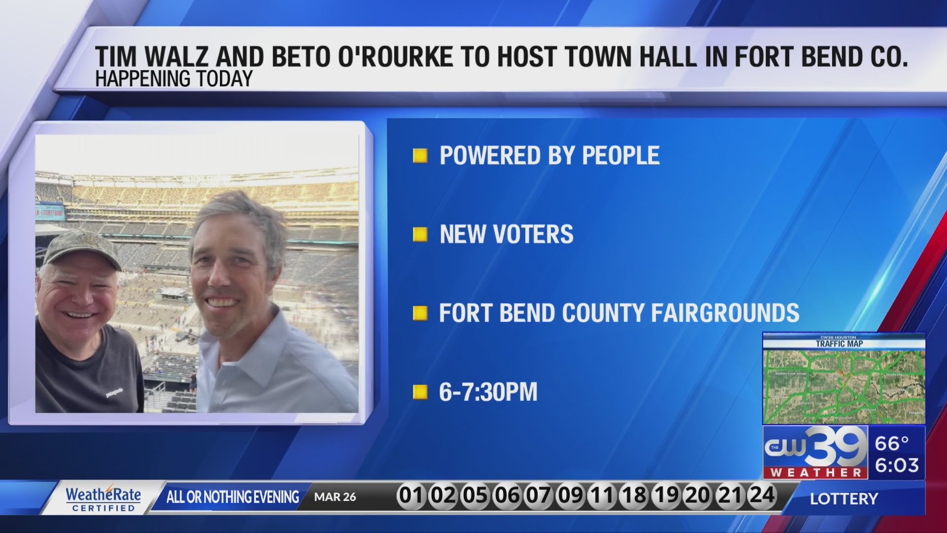Tim Walz, Beto O'Rourke hosting town hall in Fort Bend County March 27 ...