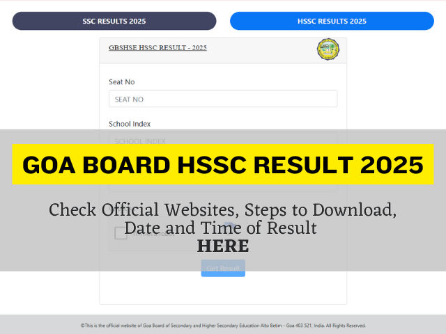 gbshse.in Result 2025: Check Goa Board Class 12th Result at Official ...
