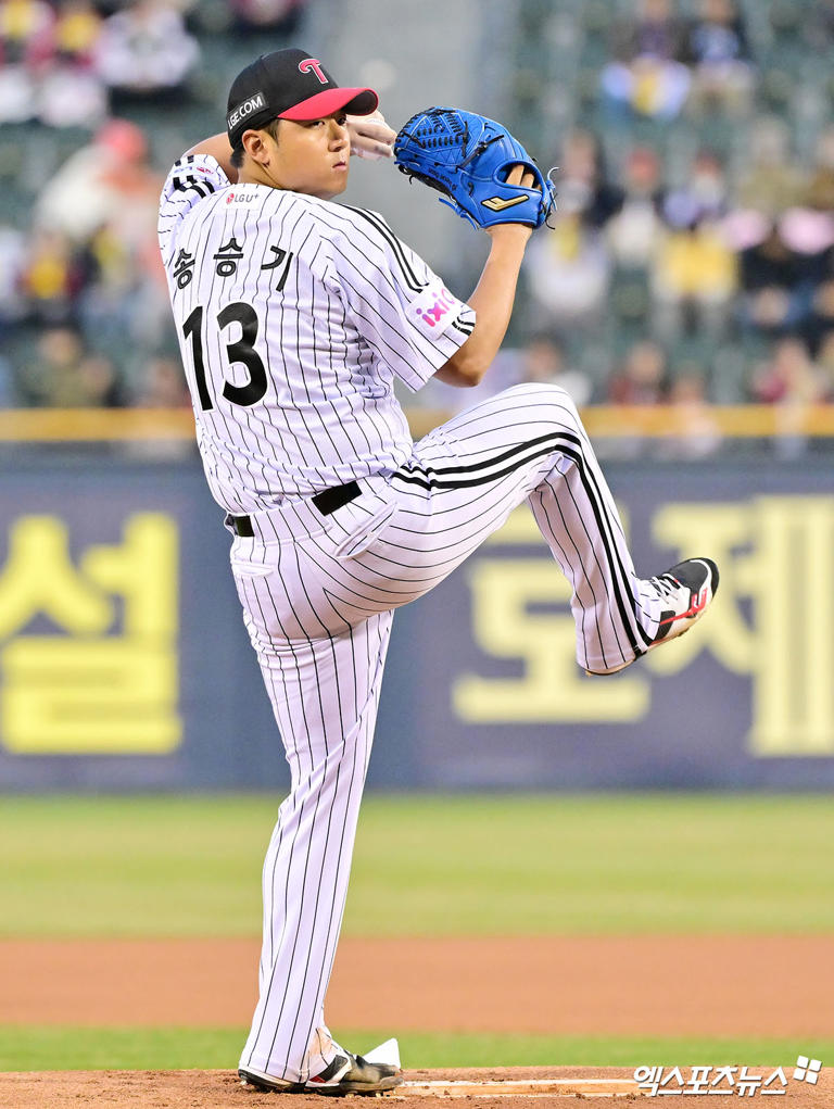 생애 첫 선발 등판 맞아?…최고 '150km' 던지는 LG 5선발 송승기, 7이닝 무실점 한화 타선 '삭제' [잠실 라이브]