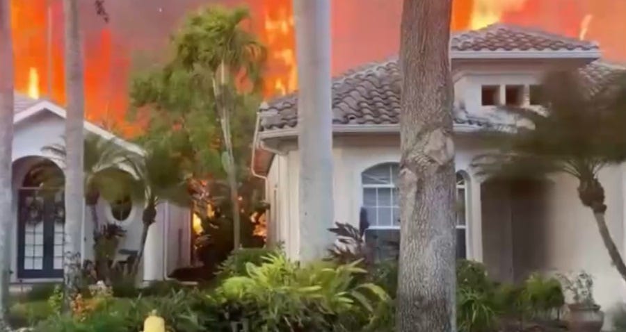 Video: Intense flames from raging brush fire in Naples came perilously ...