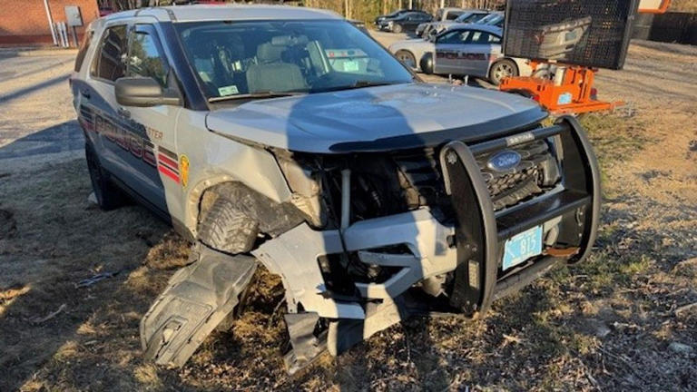 Police cruiser crash in Glocester sends officer to hospital