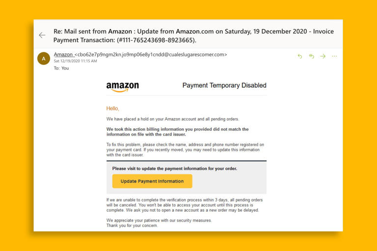 This Is What an Amazon Email Scam Looks Like