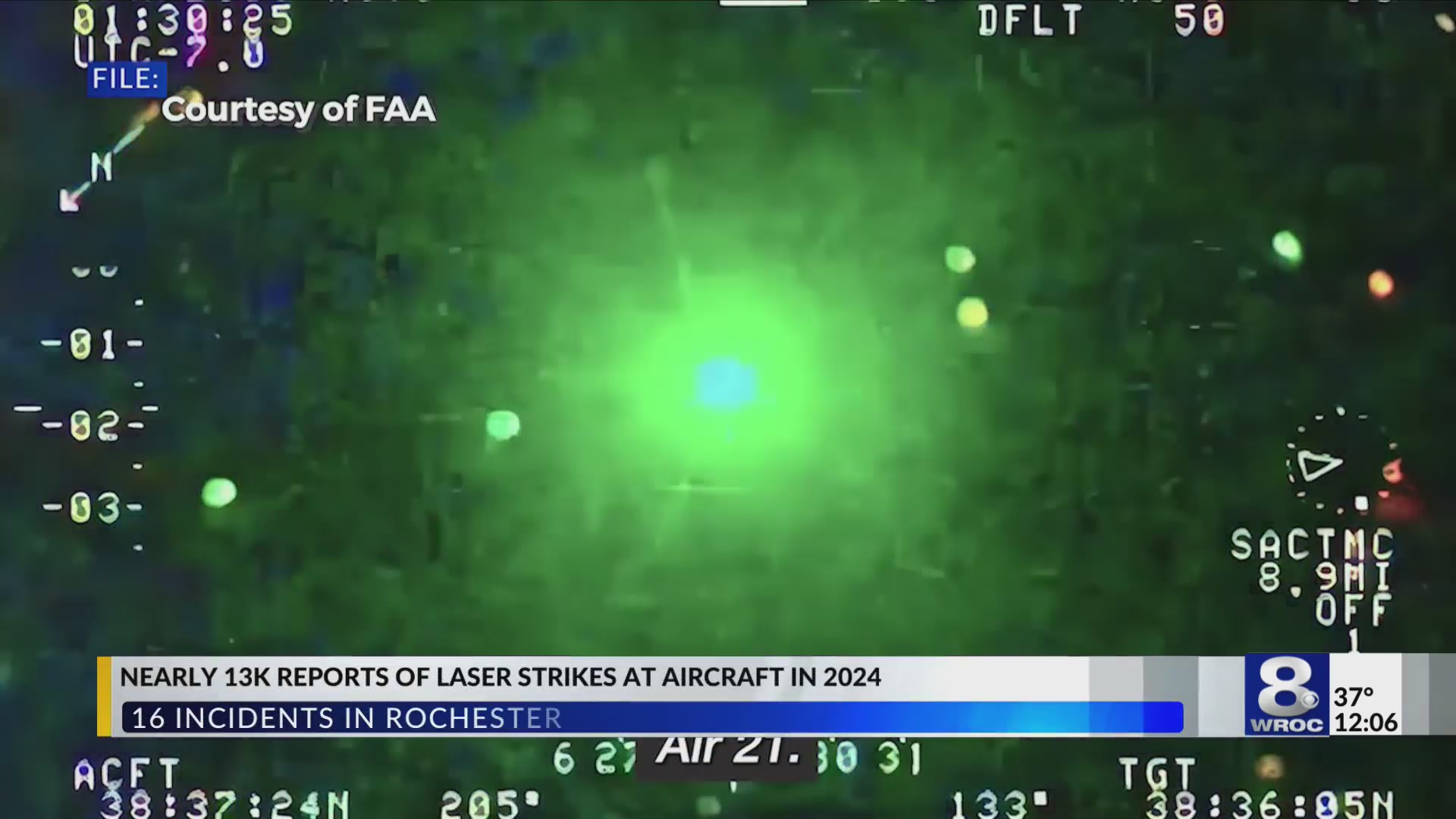 FAA: 16 reports of laser strikes on planes in Rochester in 2024