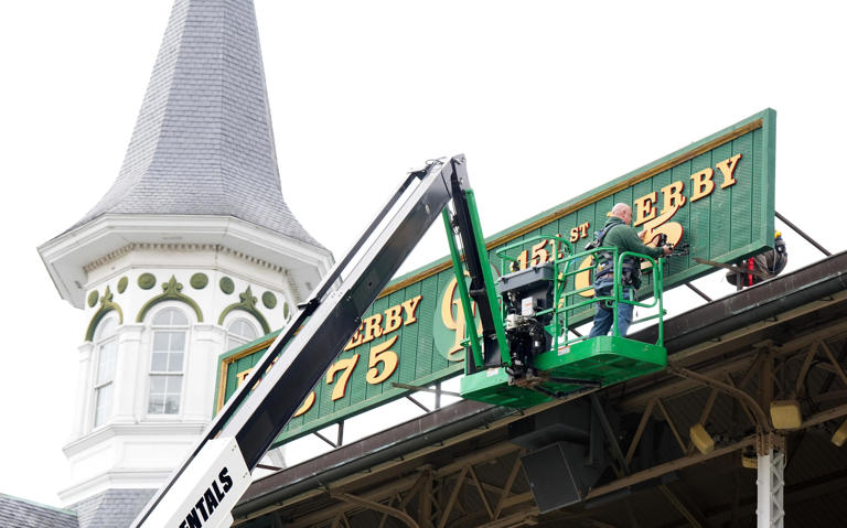 Grandstand sign change officially marks start of 2025 Kentucky Derby at ...