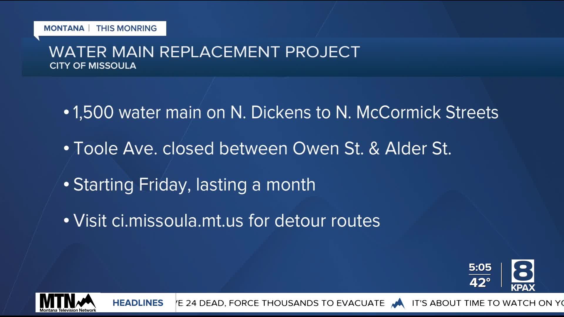 Missoula Water launching water main replacement projects