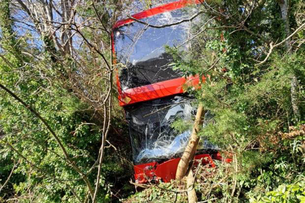 Two people taken to hospital after horror bus crash in Biggin Hill