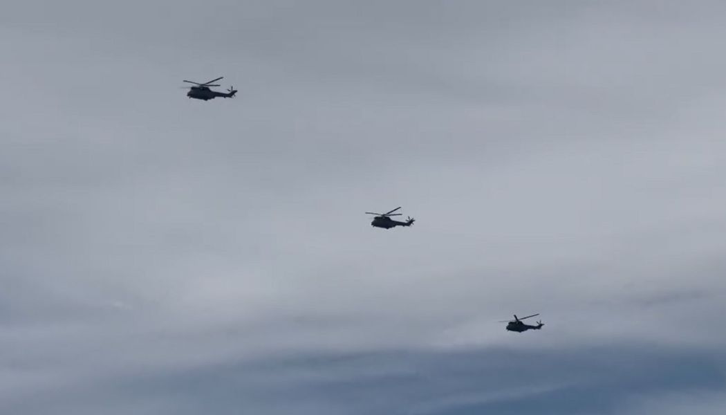 Poignant moment three RAF Puma helicopters fly over Yorkshire for final ...