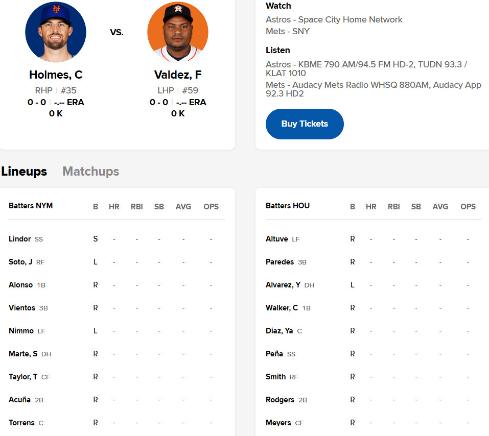 Opening Day Game Thread. March 27, 2025, 3:10 CT. Mets @ Astros