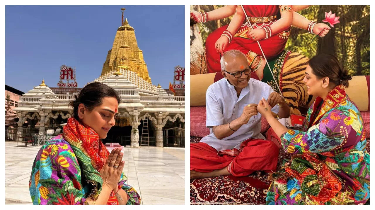 Bigg Boss 18 fame Shilpa Shirodkar visits Ambaji Mata Shakti Peeth in ...