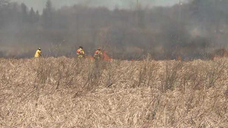 Corcoran grass fire started by tractor malfunction