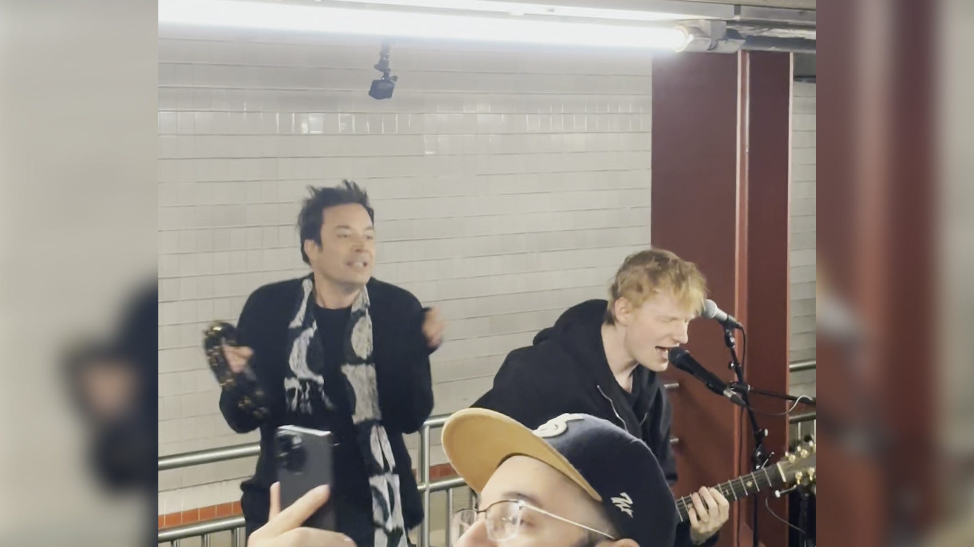 Ed Sheeran wears disguise for subway surprise for Jimmy Fallon's 'The ...