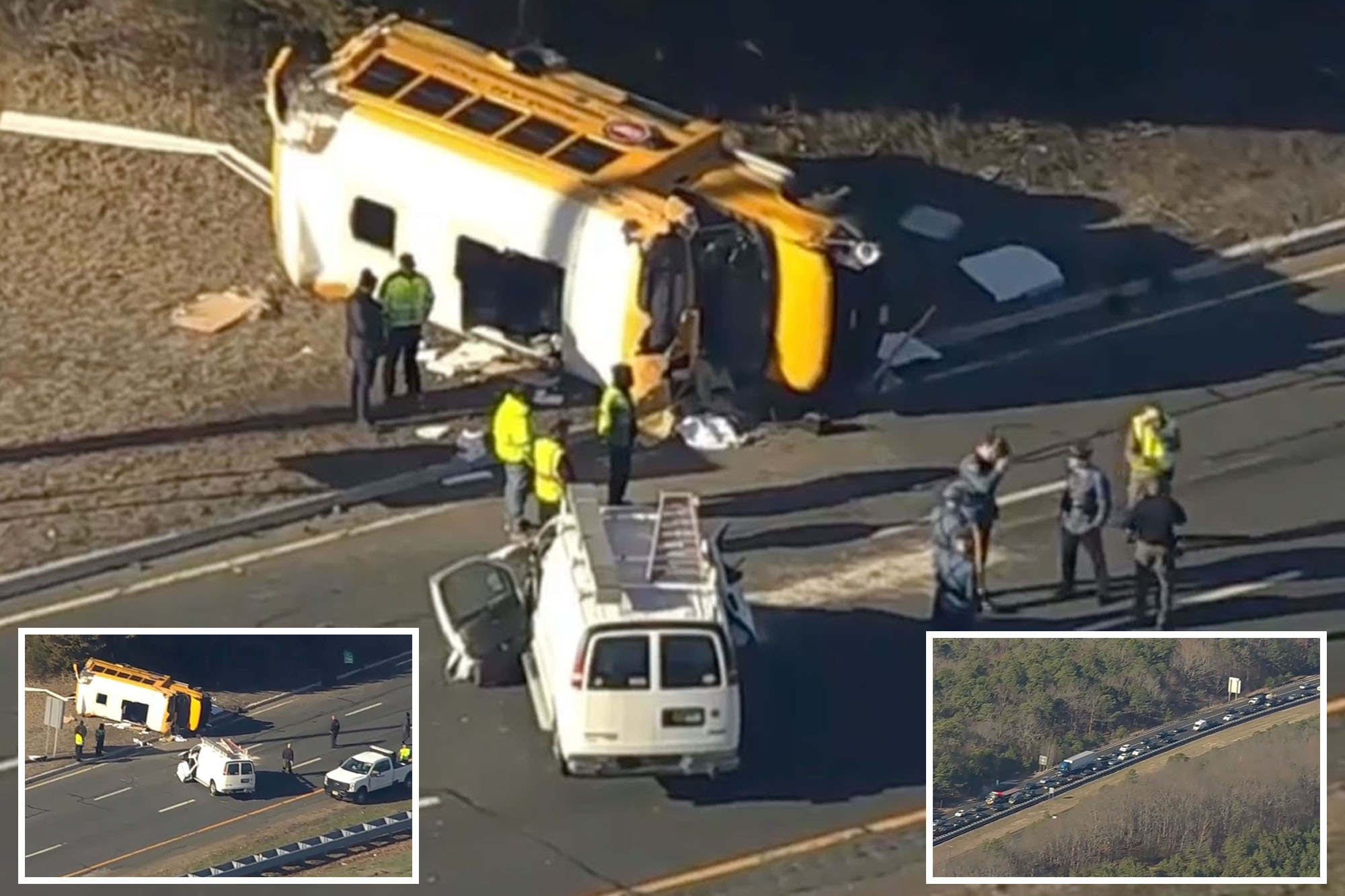 4 children injured, including one seriously, after NJ school bus flips ...