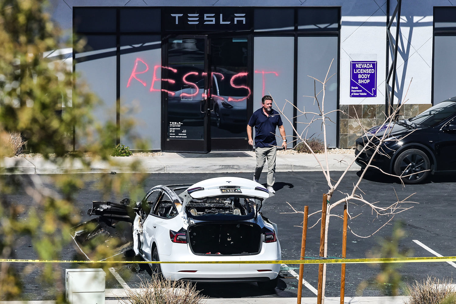 Man arrested in connection to arson attack on Tesla location in Las Vegas
