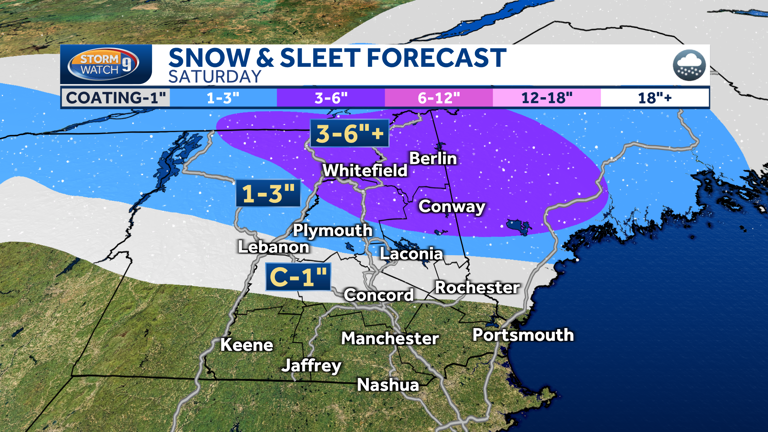 New Hampshire to see snow, wintry mix, rain this weekend