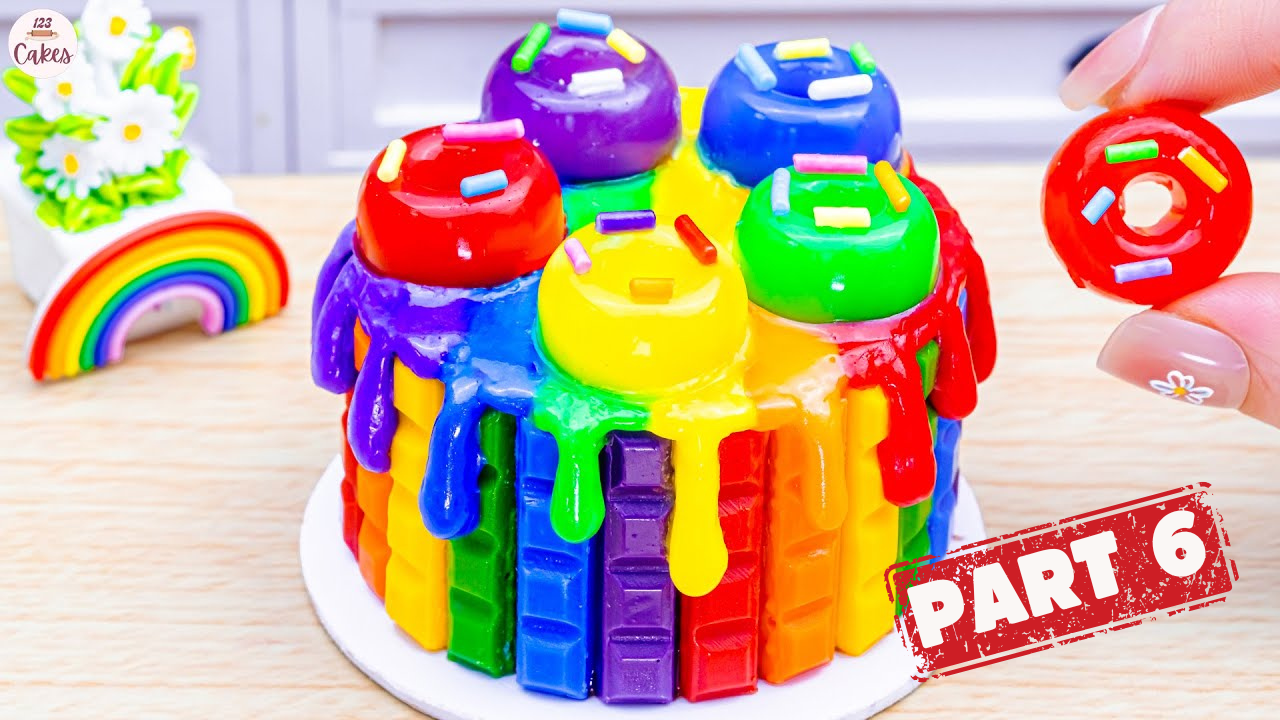 Rainbow donut cake decorating ideas pt. 6