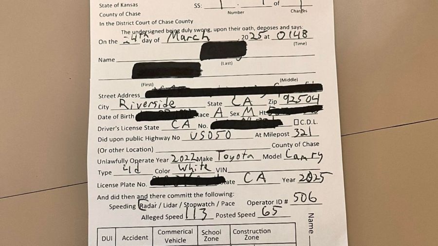 Car clocked going nearly 50 mph over 65 mph speed limit in Kansas