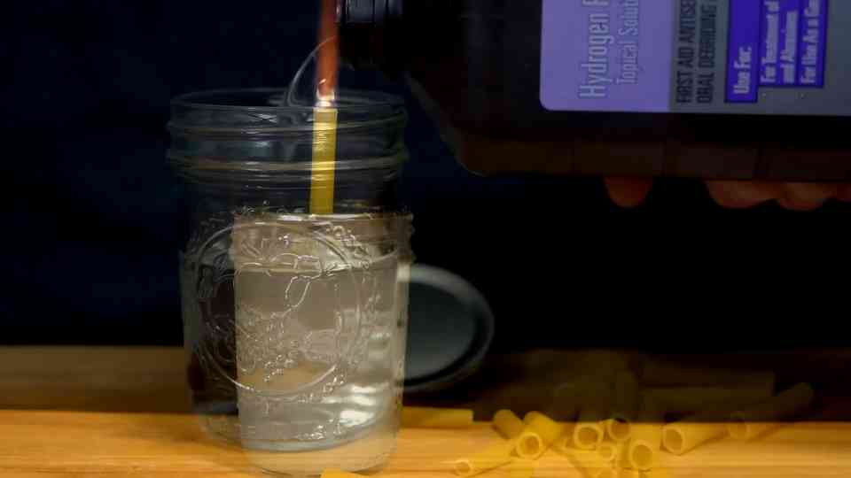 Make A Hybrid Rocket Engine With Pasta, Hydrogen Peroxide, And Yeast