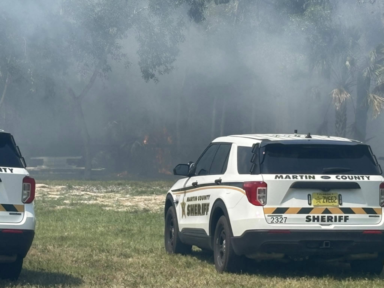 First responders attack brush fire in Martin County