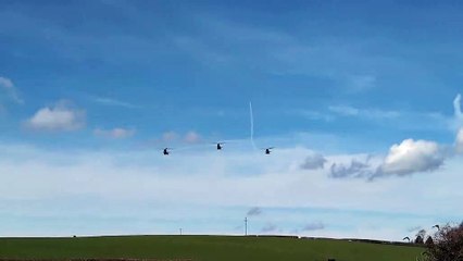 Three RAF Puma helicopters fly over Stafford as a final farewell ahead ...