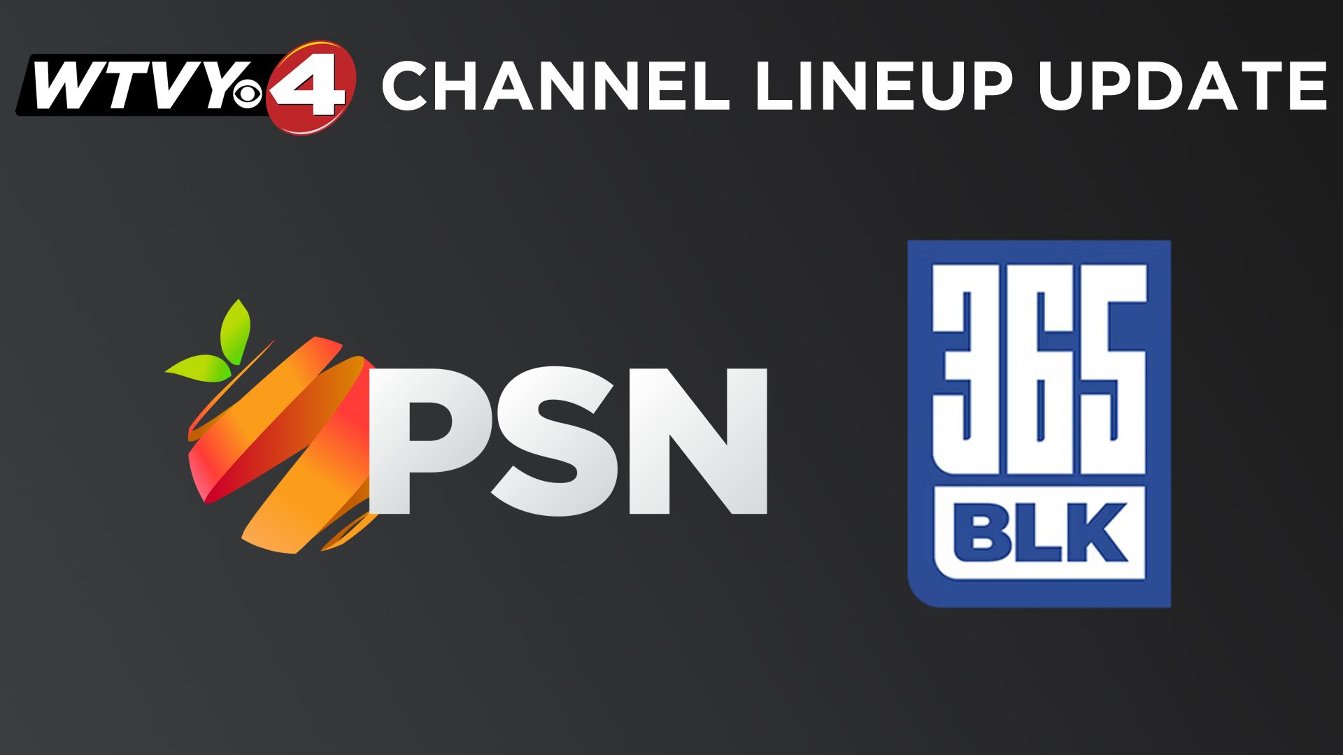 WTVY channel lineup update: PSN and 365BLK channel swap