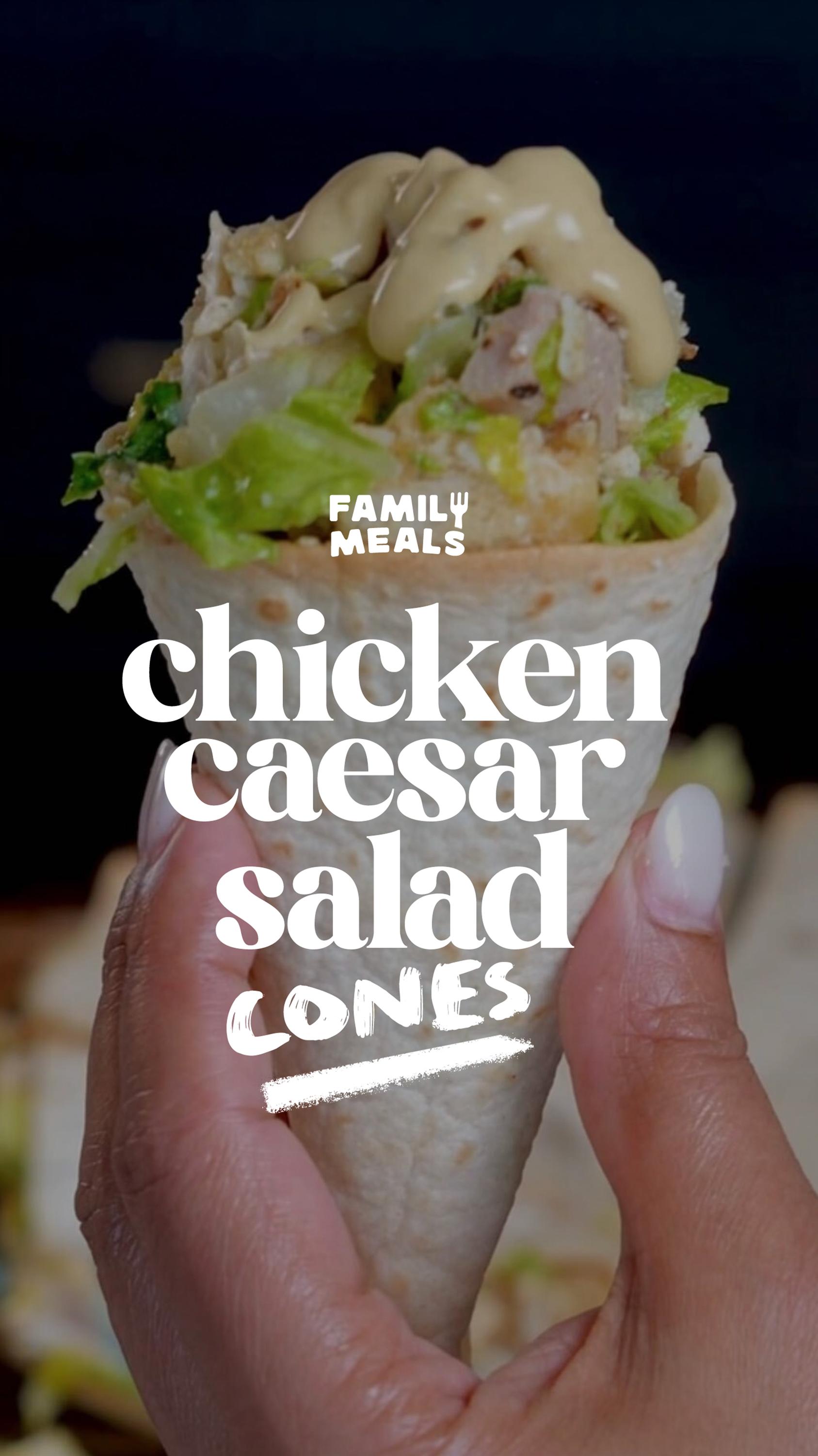 Chicken Caesar Salad Cones