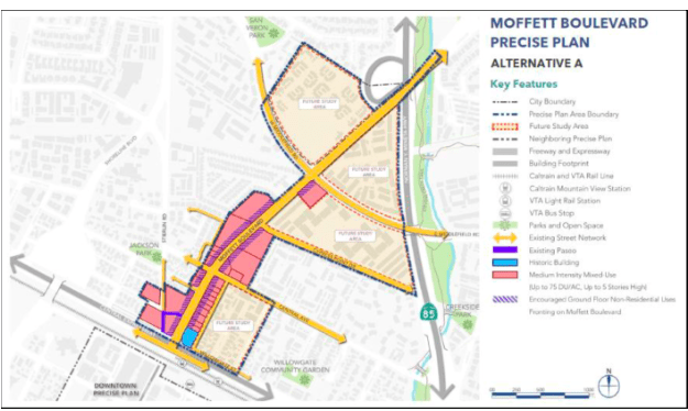 Mountain View weighs options for a higher-density Moffett Boulevard