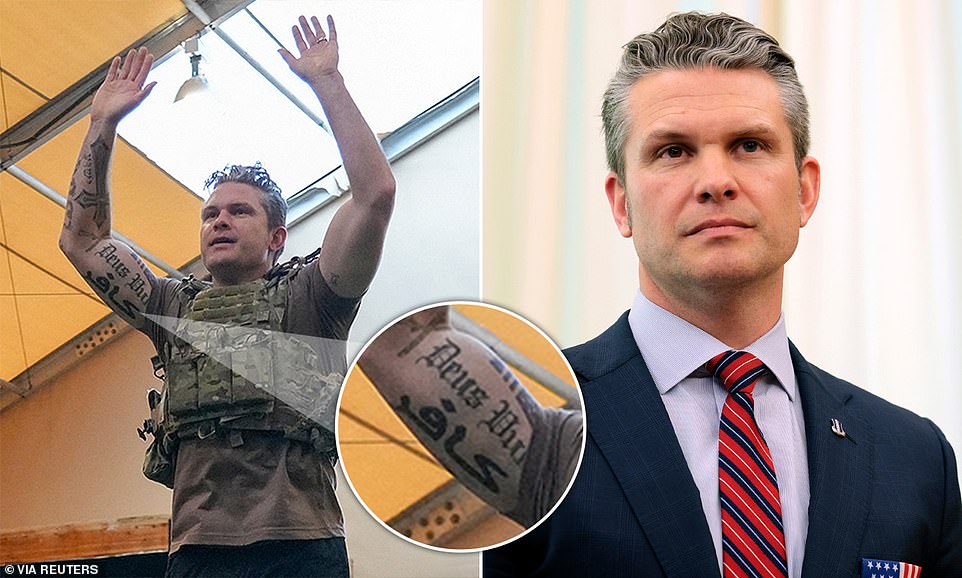 Pete Hegseth's controversial new tattoo revealed