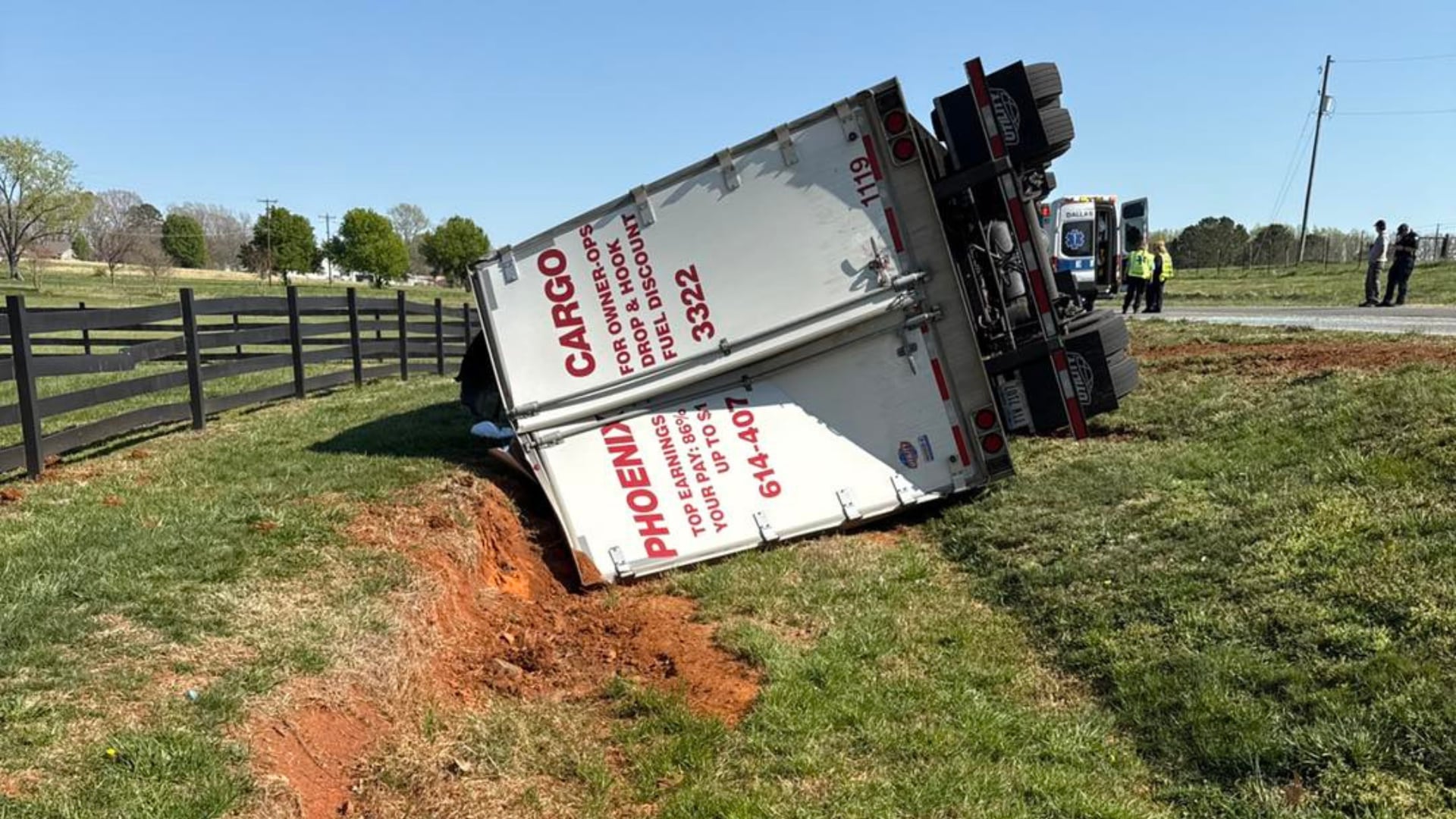 Photos: Overturned tractor-trailer closes road in Gaston County