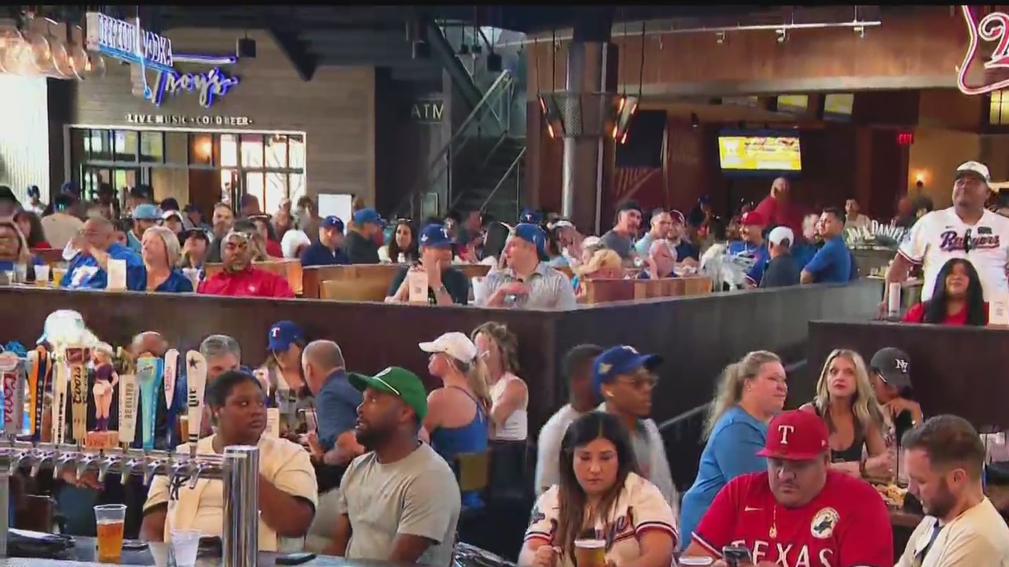 Texas Live buzzes with excitement on Rangers' opening day