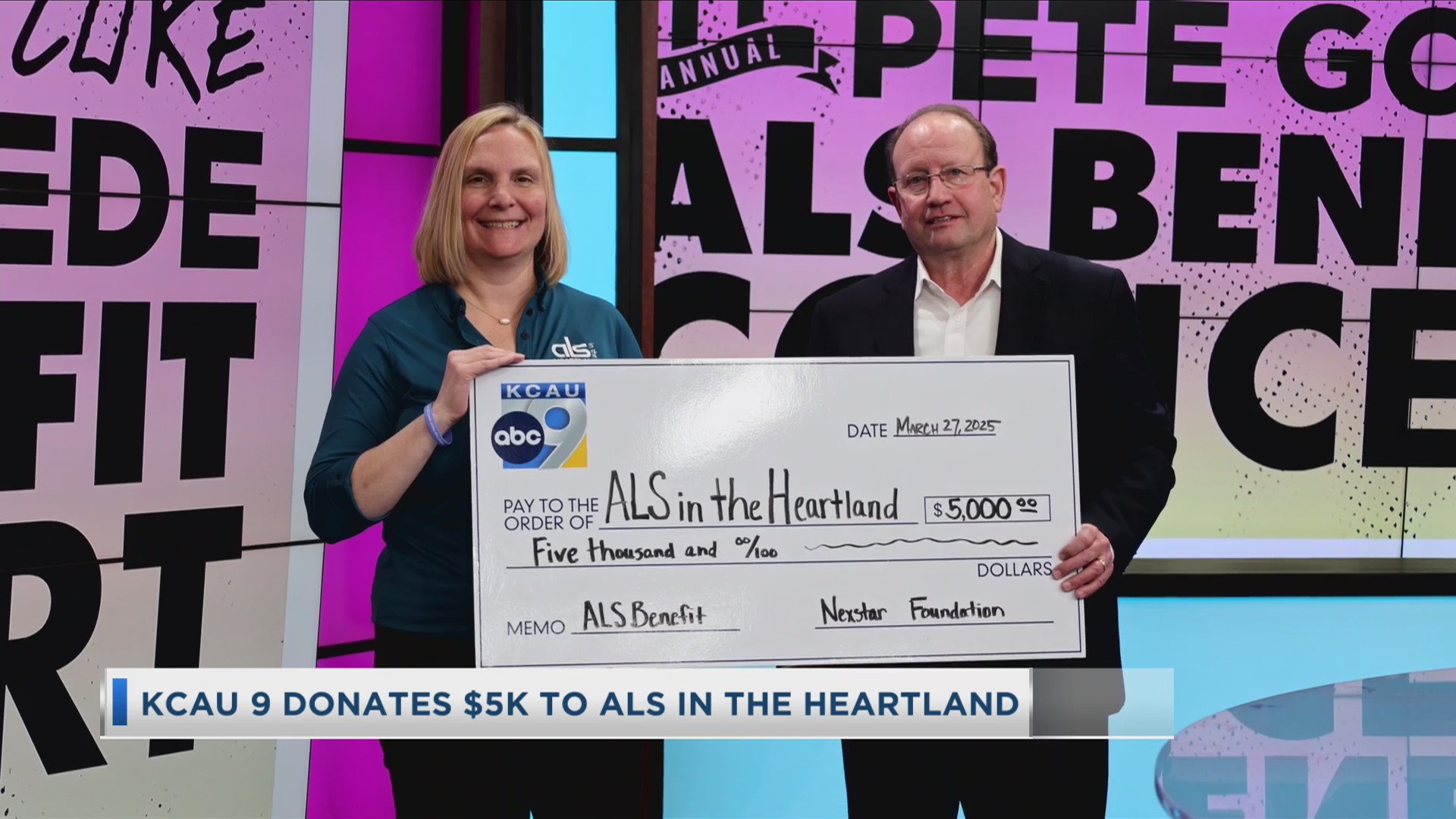 KCAU 9 Donates $5k To ALS In The Heartland