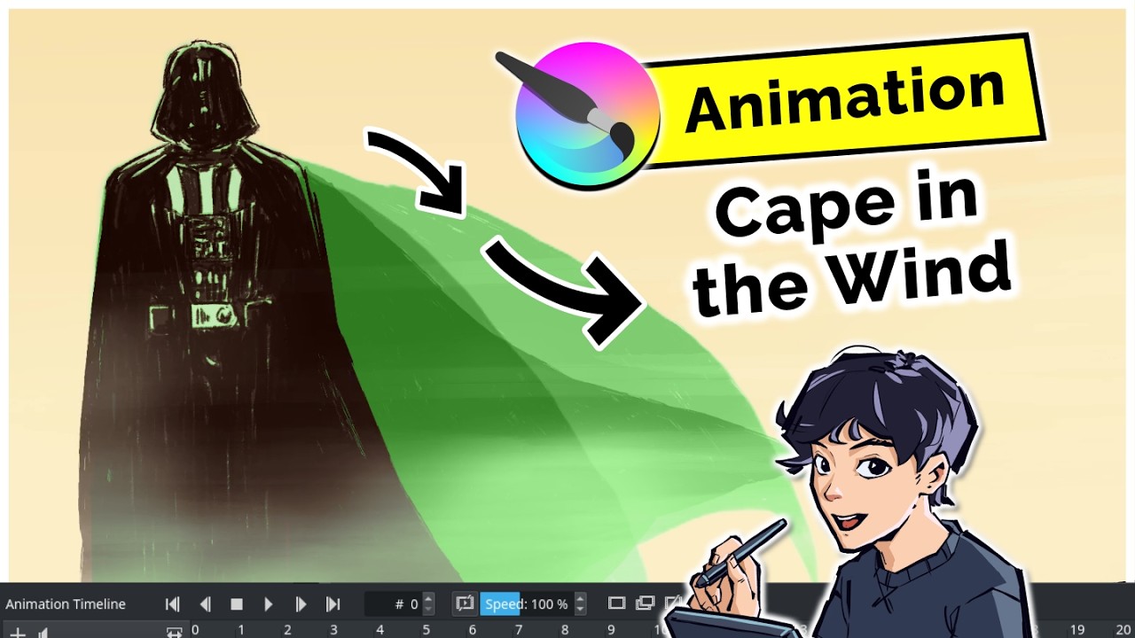 Animate Darth Vader’s Cape in the Wind – Krita Looping Animation Tutorial!