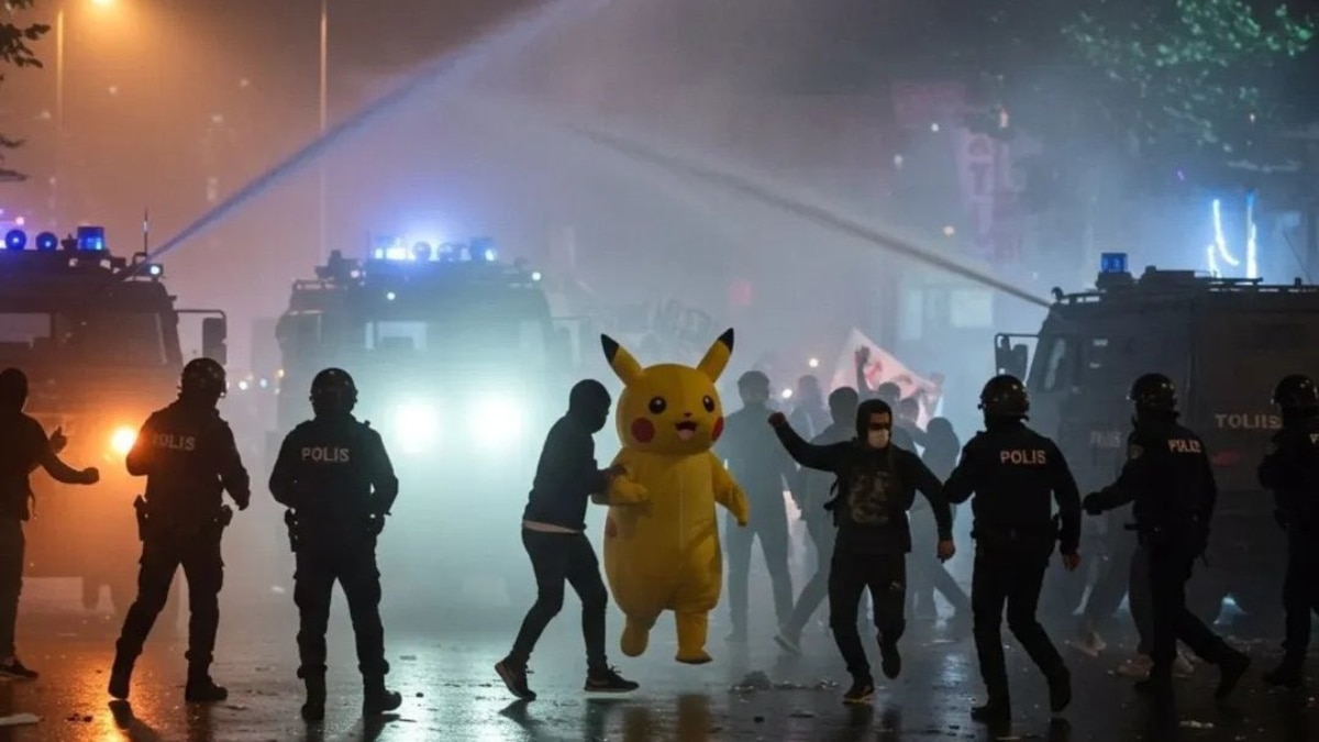 'Gotta Catch 'em All': 'Pikachu' Flees From Police During Turkiye Protests
