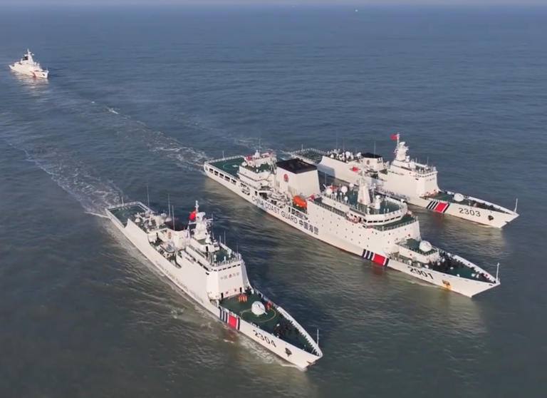 China's 'Monster Ship' Puts on Show of Force Near US Treaty Ally